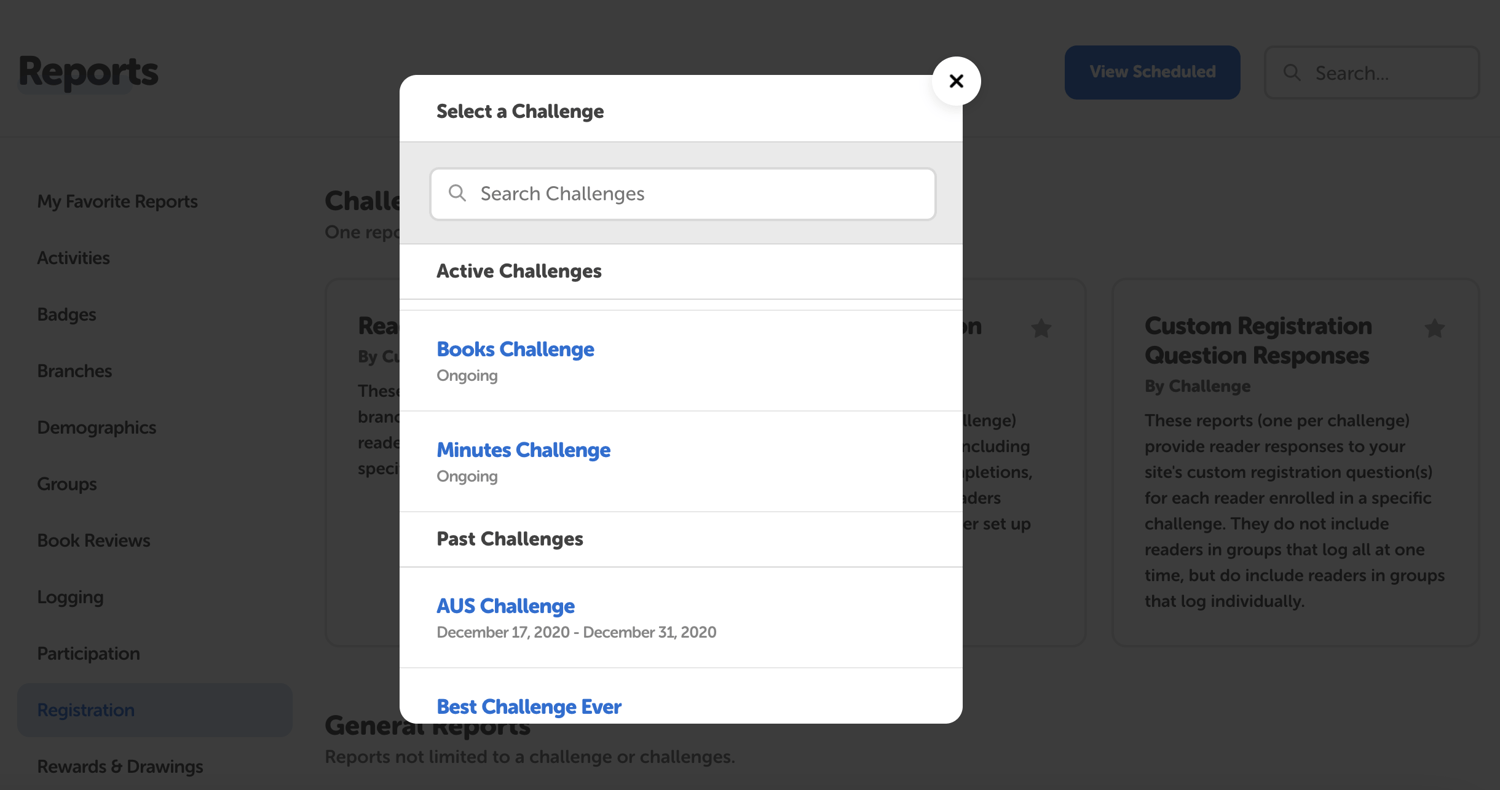 The difference between a challenge report and a general report